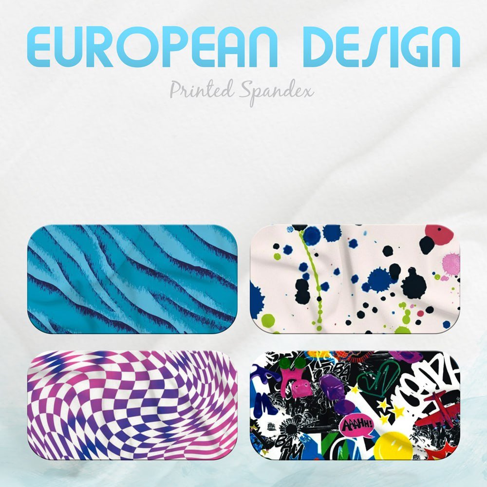 European Design Printed Spandex Fabric for Custom Apparel - Spandexbyyard