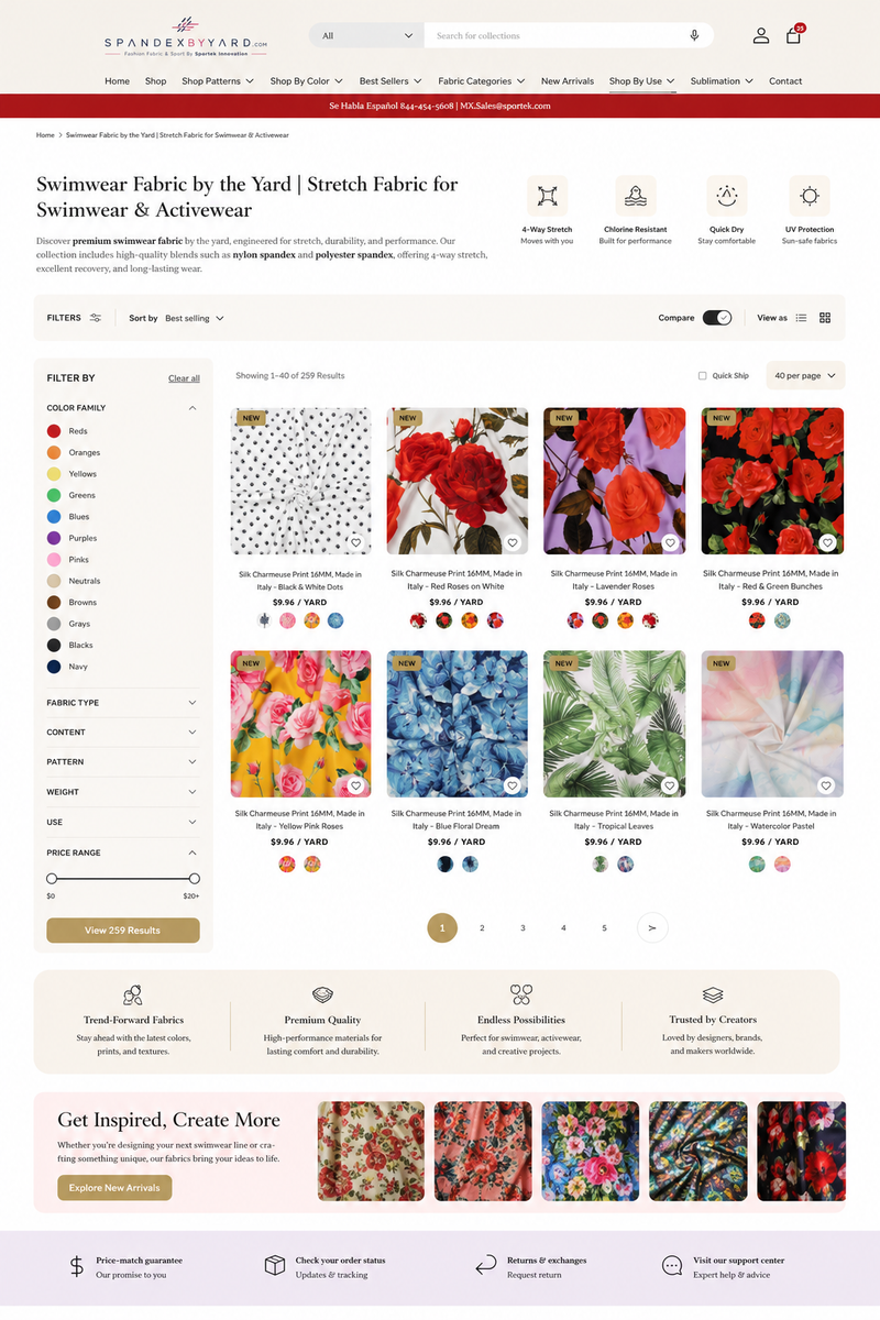 Shop Stretch Fabric Collections by the Yard | Spandexbyyard
