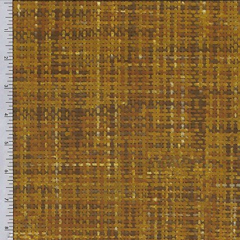 Mustard Gold Woven Texture Printed Spandex Fabric – Matte Stretch ...