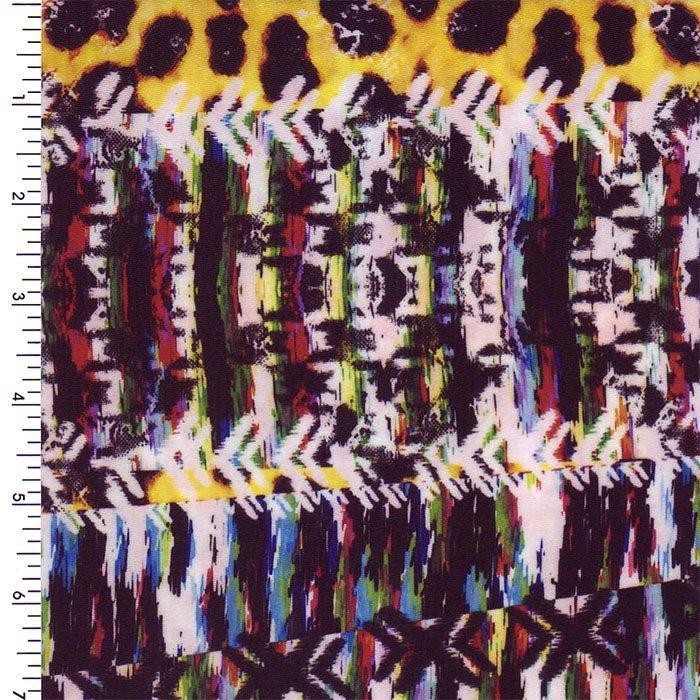 Multi-Color Abstract Rainbow Printed Spandex – UV-Protected, Eco ...